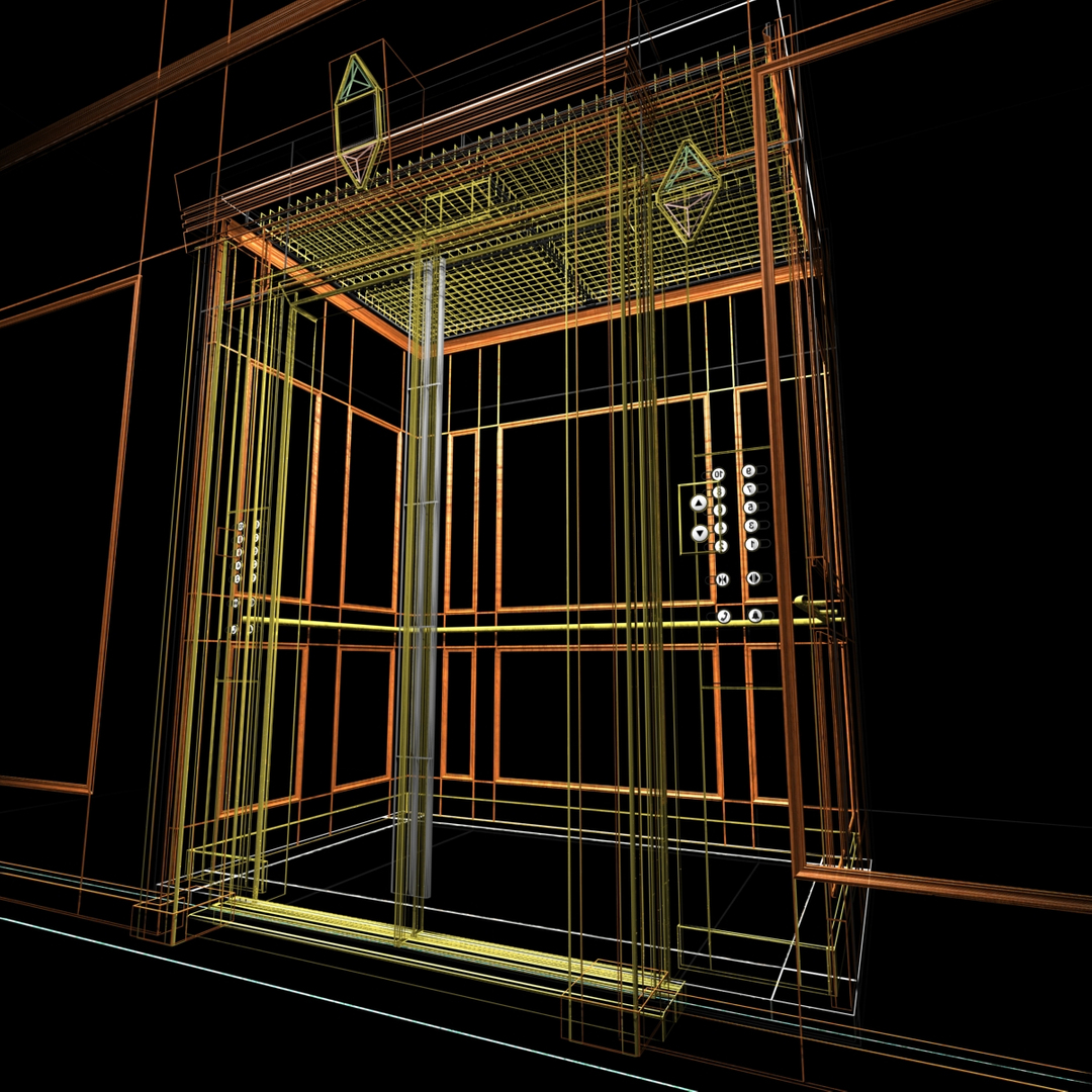 passenger elevator wood paneling max