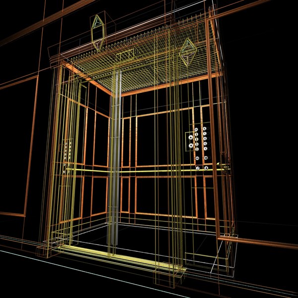 passenger elevator wood paneling max