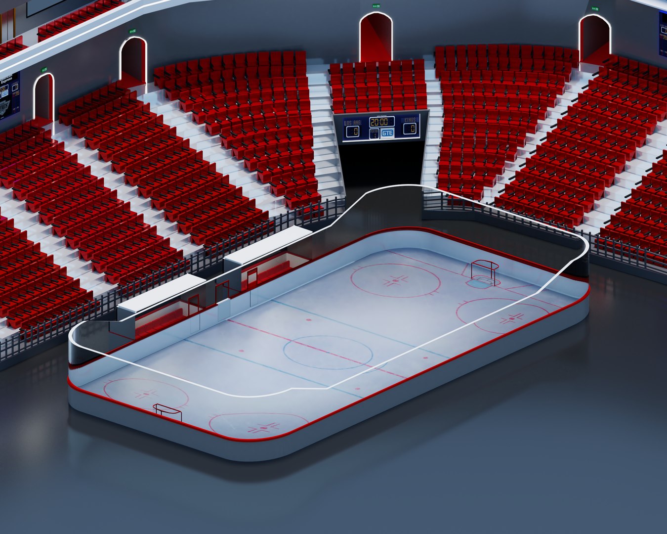 3D Hockey Arena Isometric Model - TurboSquid 1385914