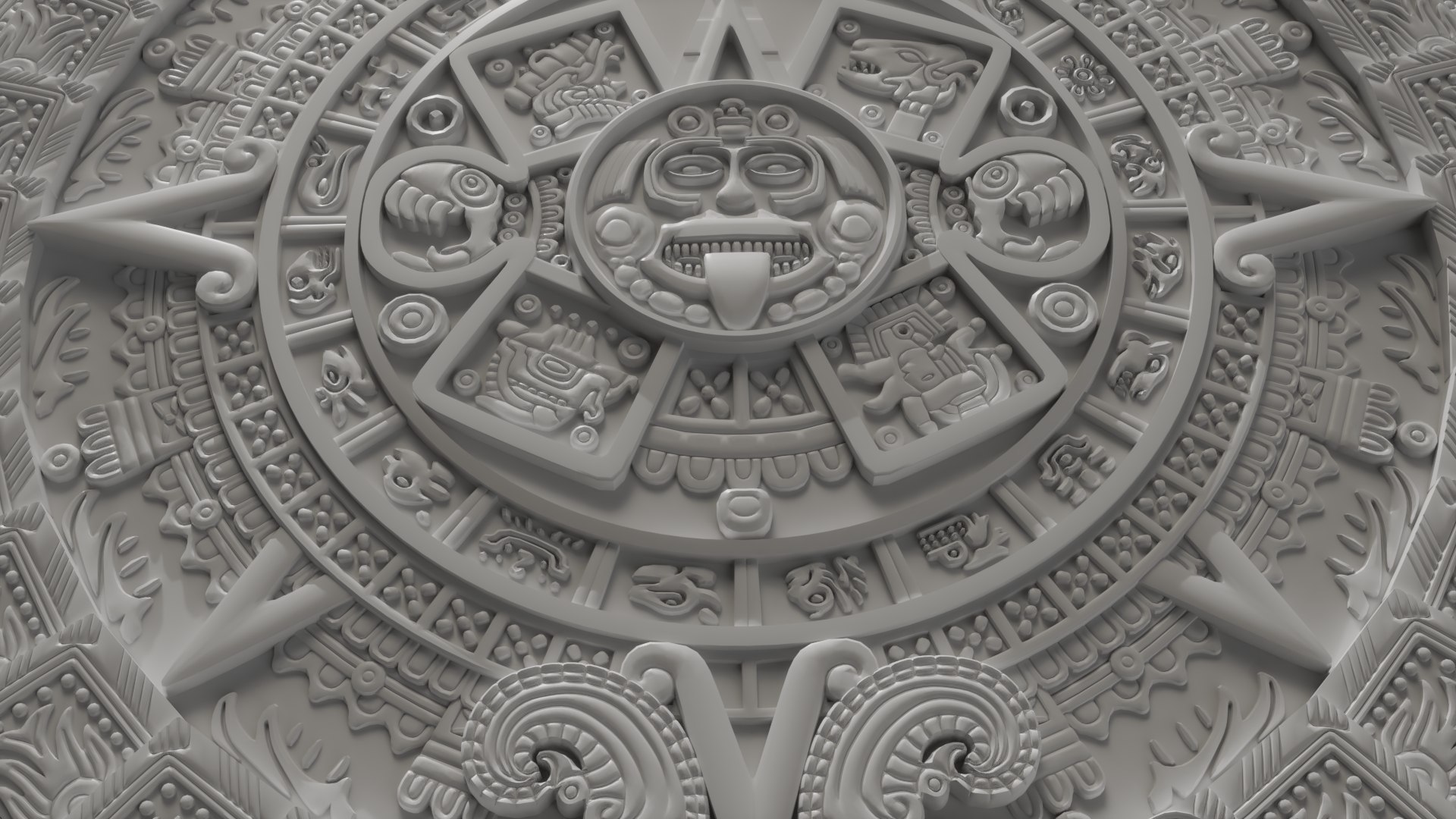 Aztec Sun Stone Model - TurboSquid 1407185
