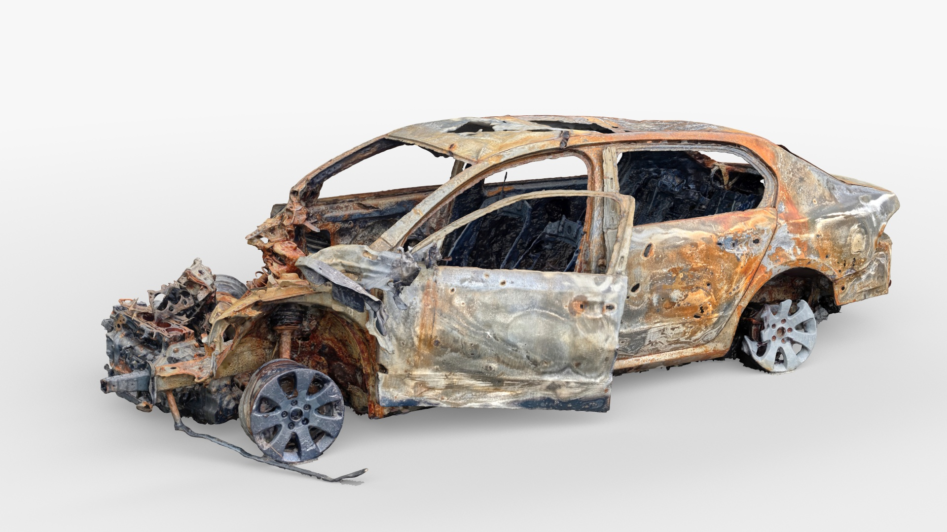 Burned Car Wreck 02 model - TurboSquid 2059125
