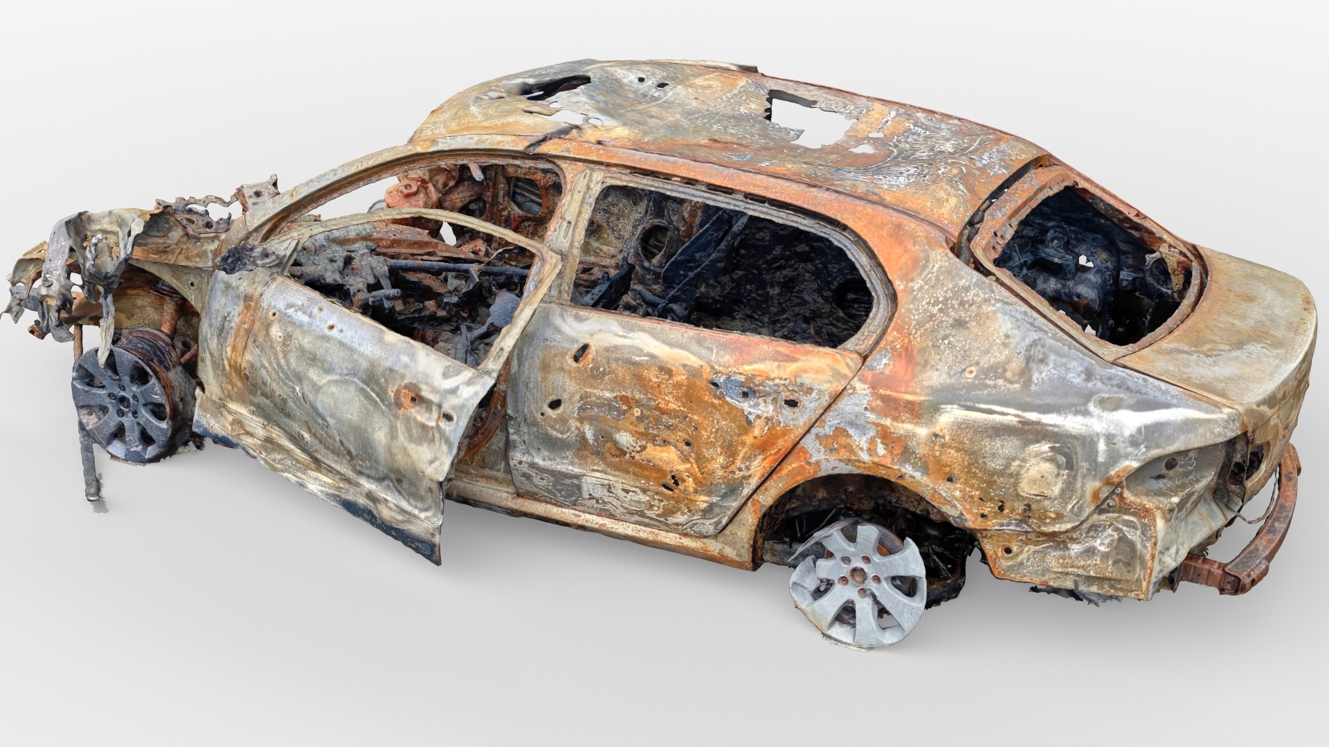 Burned Car Wreck 02 Model - TurboSquid 2059125