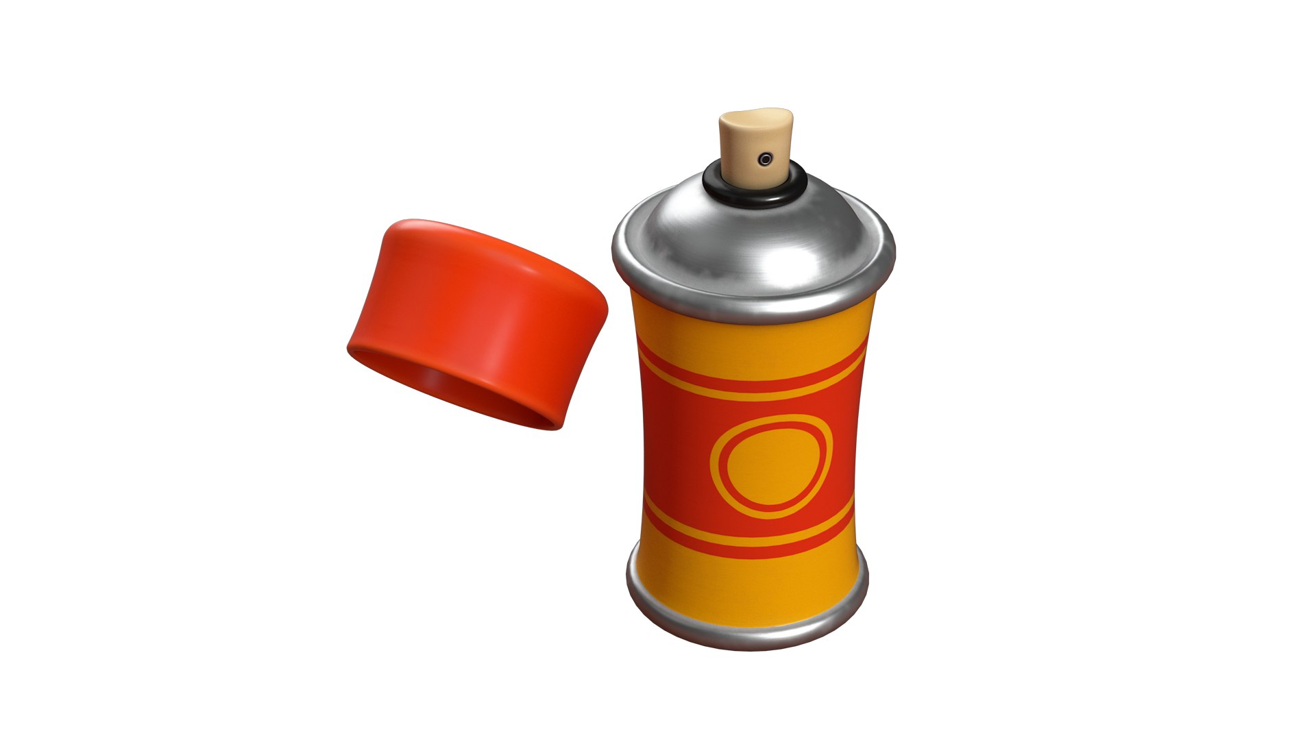 Cartoon Spray Can Model - TurboSquid 2134756