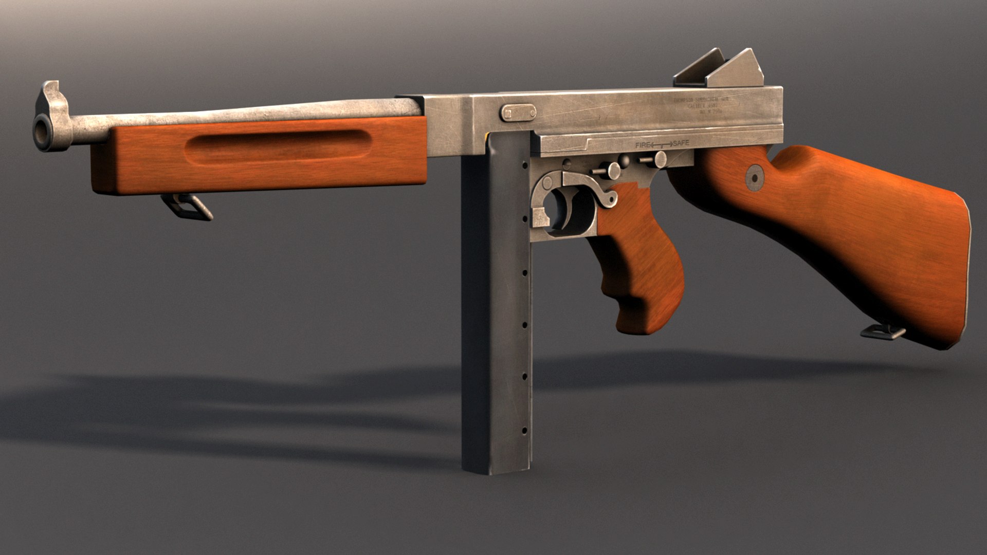 3d Model Thompson Submachinegun