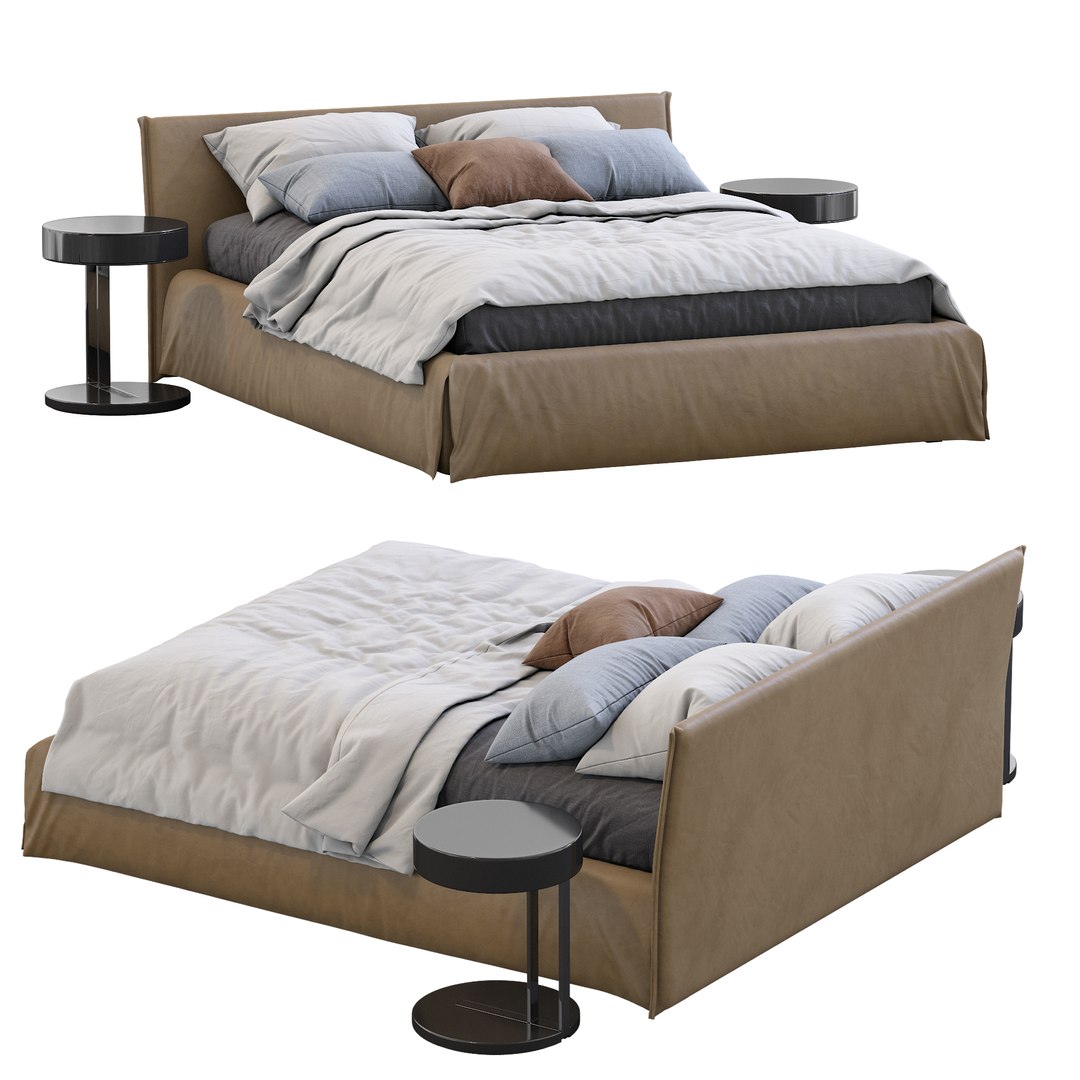 Leather Bed Fox By Meridiani 3D model - TurboSquid 1721474