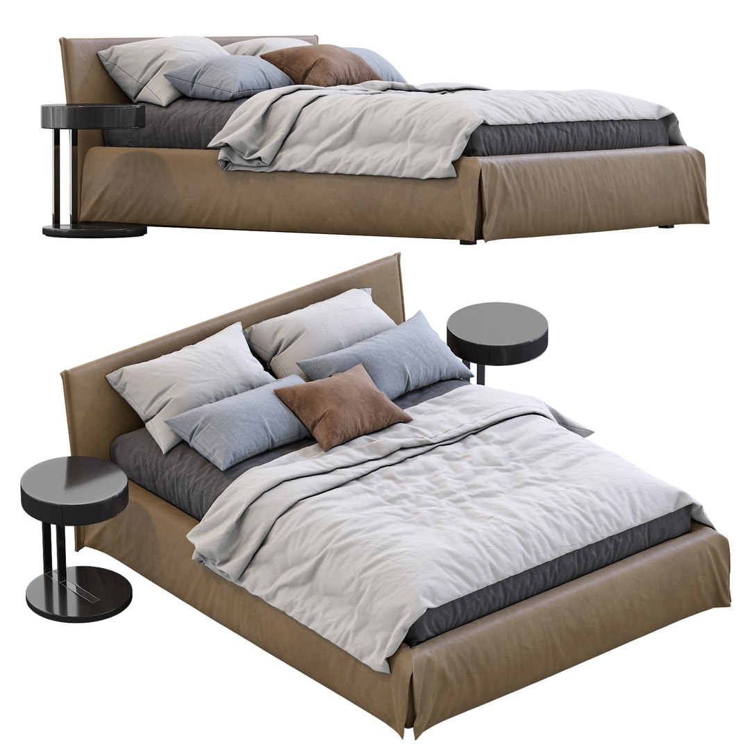 Leather Bed Fox By Meridiani 3D model - TurboSquid 1721474