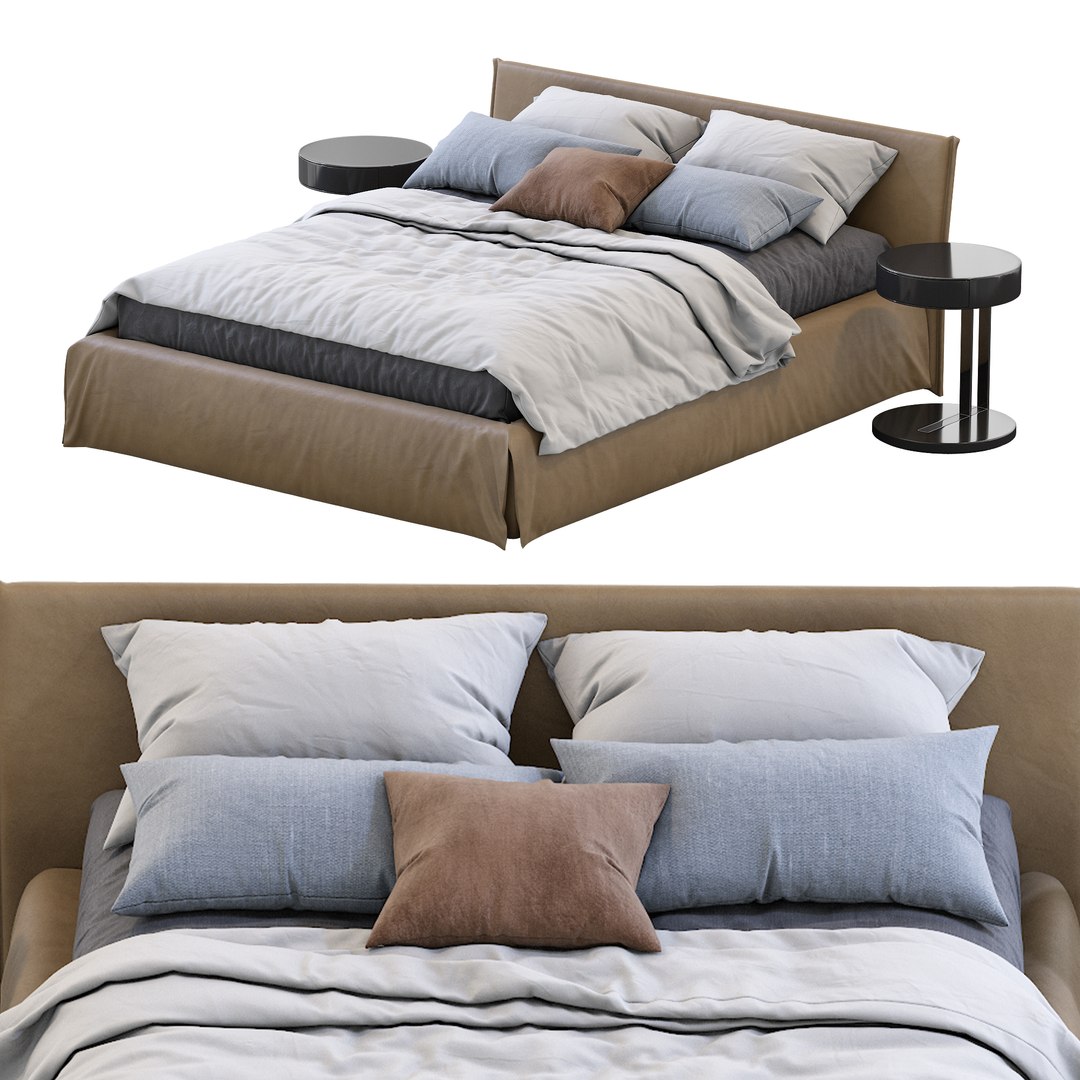 Leather Bed Fox By Meridiani 3D model - TurboSquid 1721474