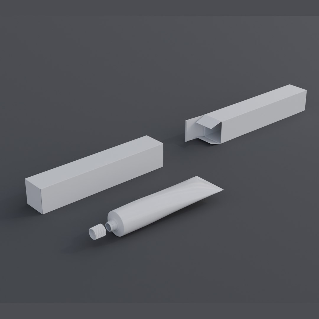 Toothpaste Laminate Tube And Packaging Box 3D Model - TurboSquid 2338415