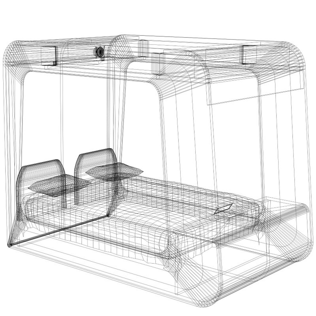 3d model futuristic bed