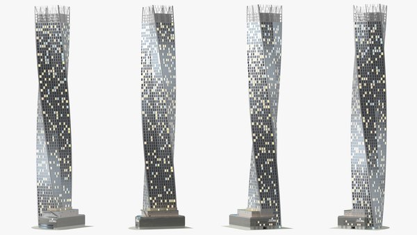 Cayan Tower Skyscraper Night Glow model - TurboSquid 1765460