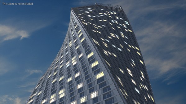 Cayan Tower Skyscraper Night Glow model - TurboSquid 1765460