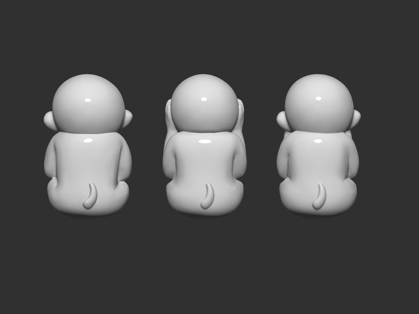 3D Three Wise Monkeys - TurboSquid 2042154