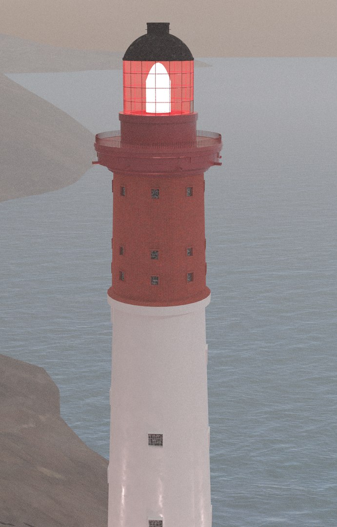 3D Red And White Lighthouse - TurboSquid 1888547