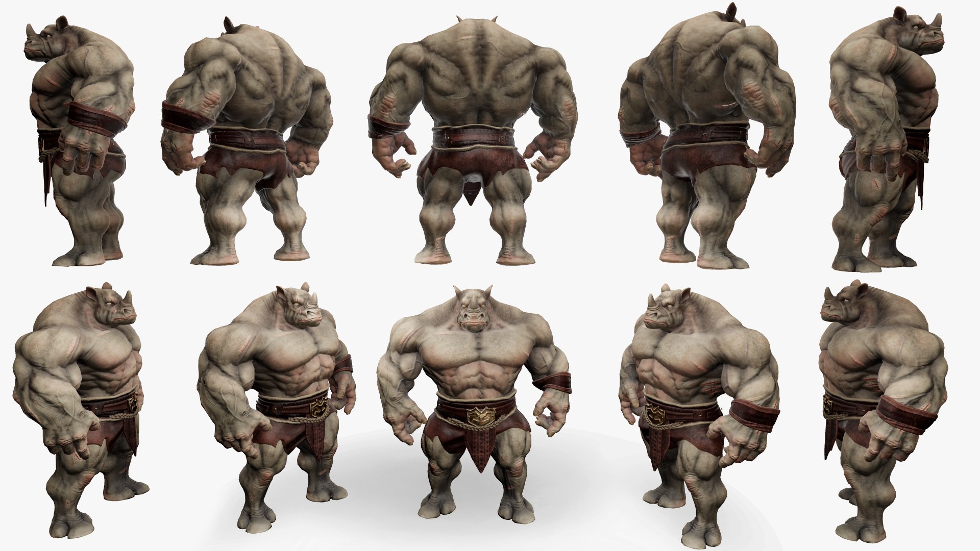3D Model Heavy Warrior Rhino - TurboSquid 2314880