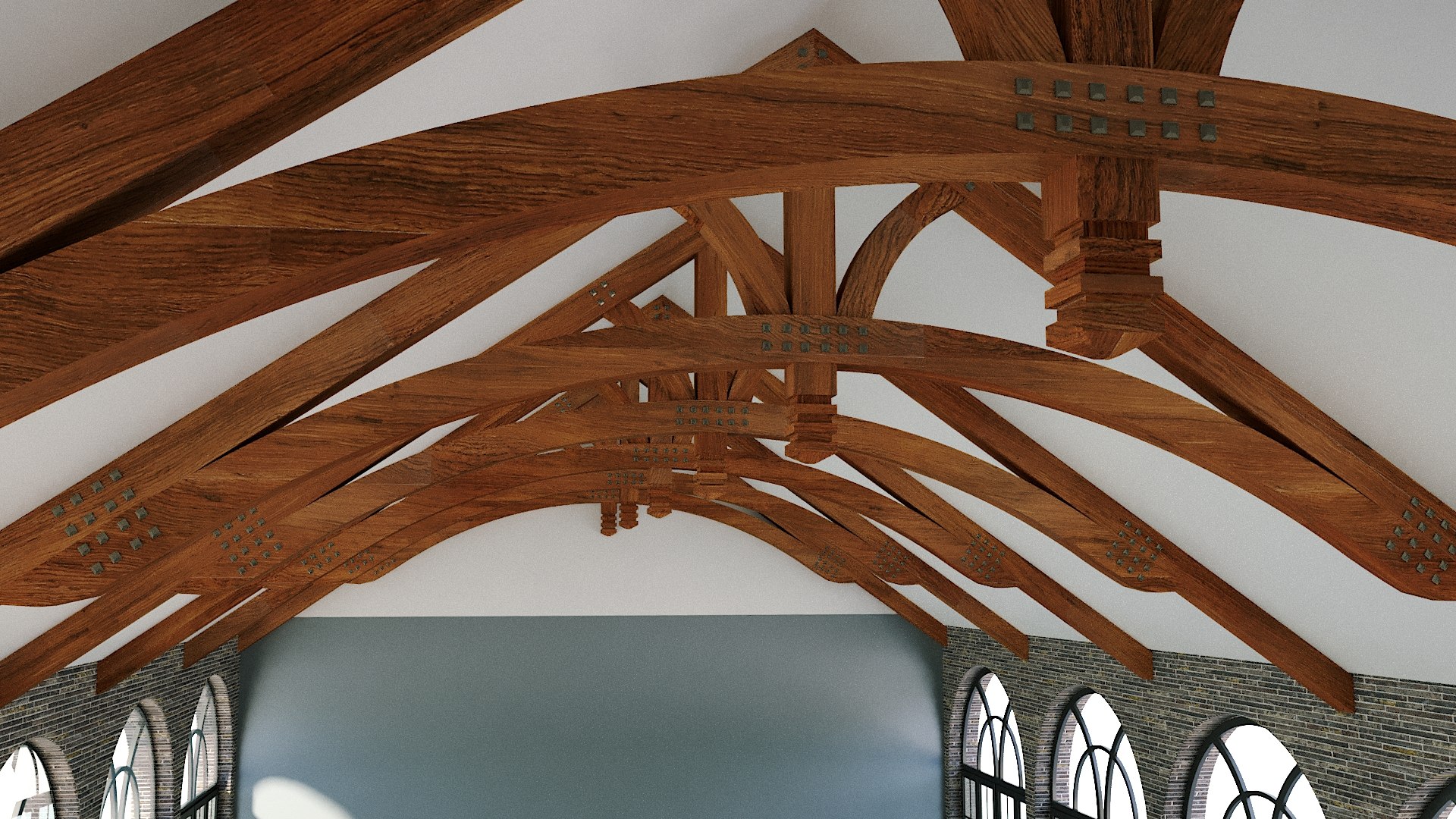 Ceiling Beam Construction Hall 3D - TurboSquid 1911168