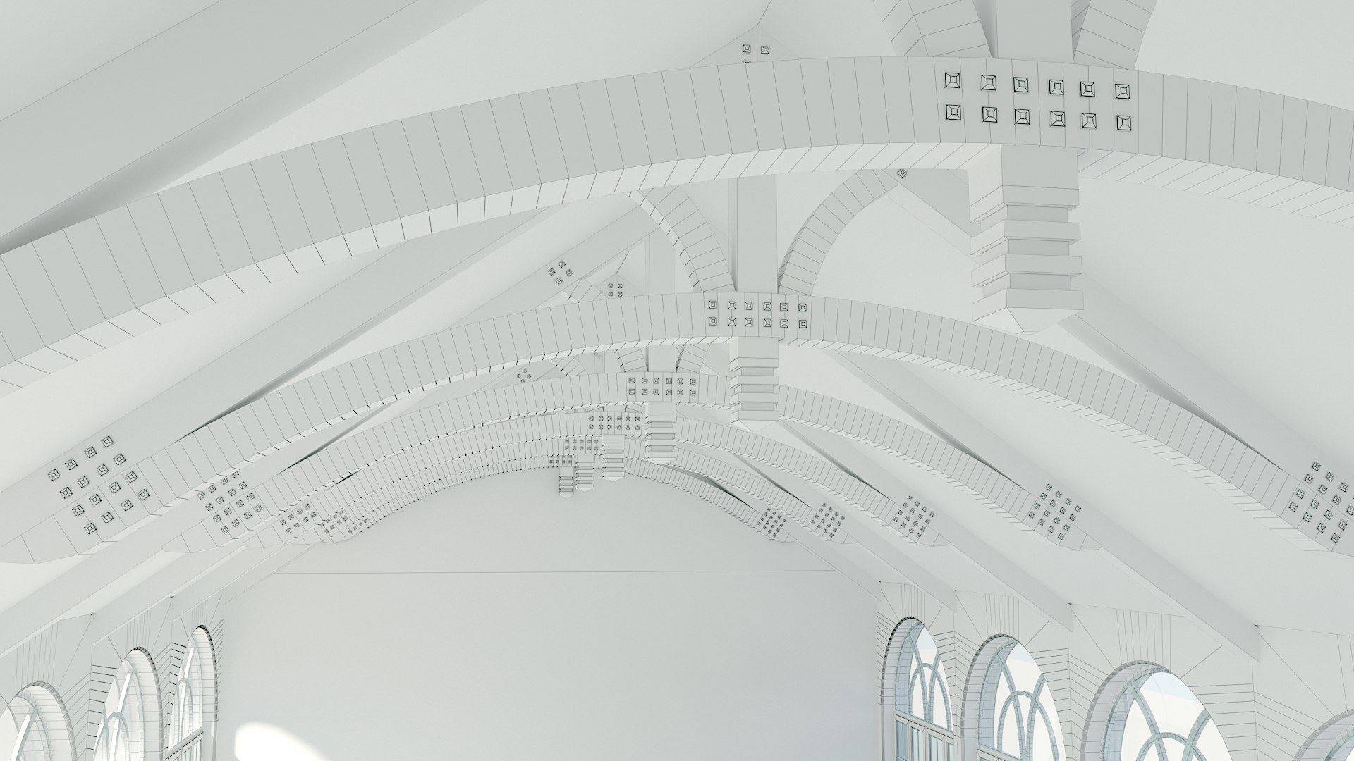 Ceiling Beam Construction Hall 3D - TurboSquid 1911168