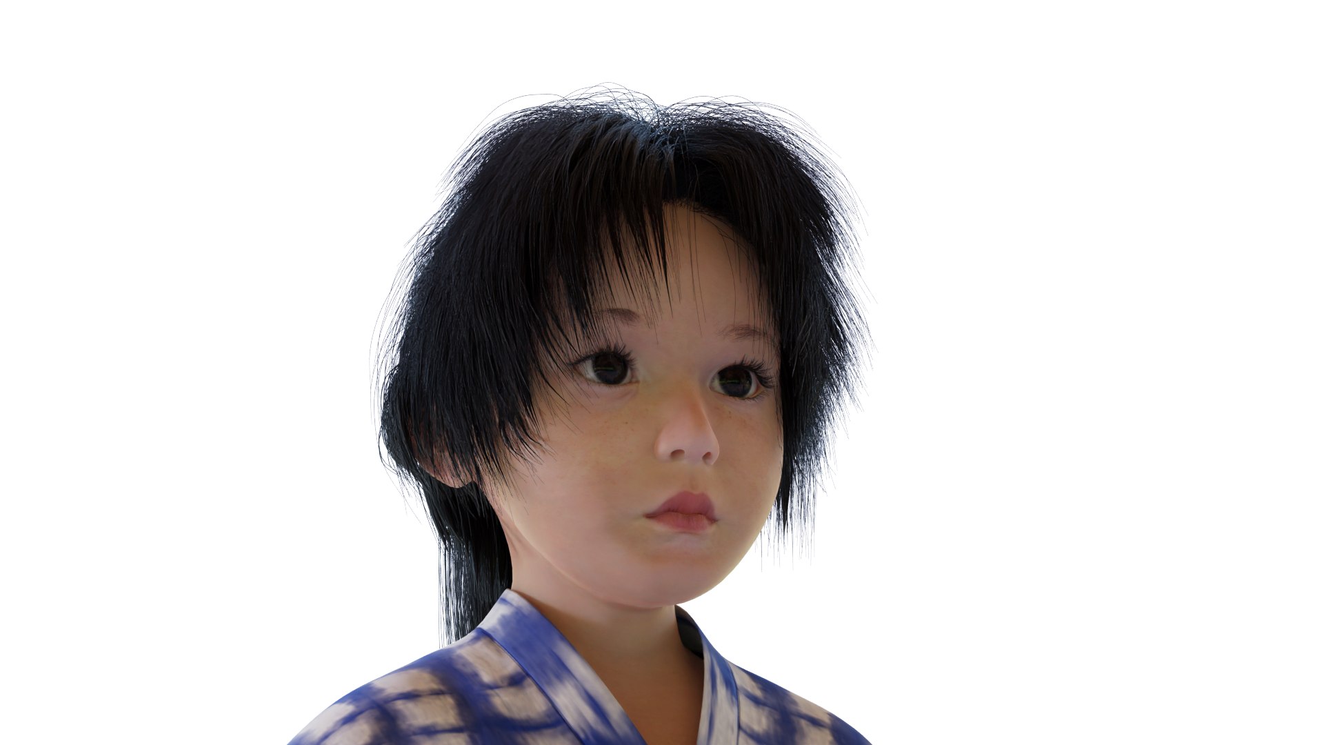 A Child Character In A Kimono LITTLE KANO 3D Model - TurboSquid 2037731