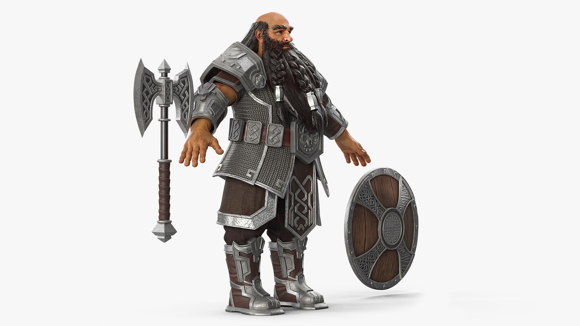 Fantasy Dwarf Character In Chainmail 3D Model - TurboSquid 2392366
