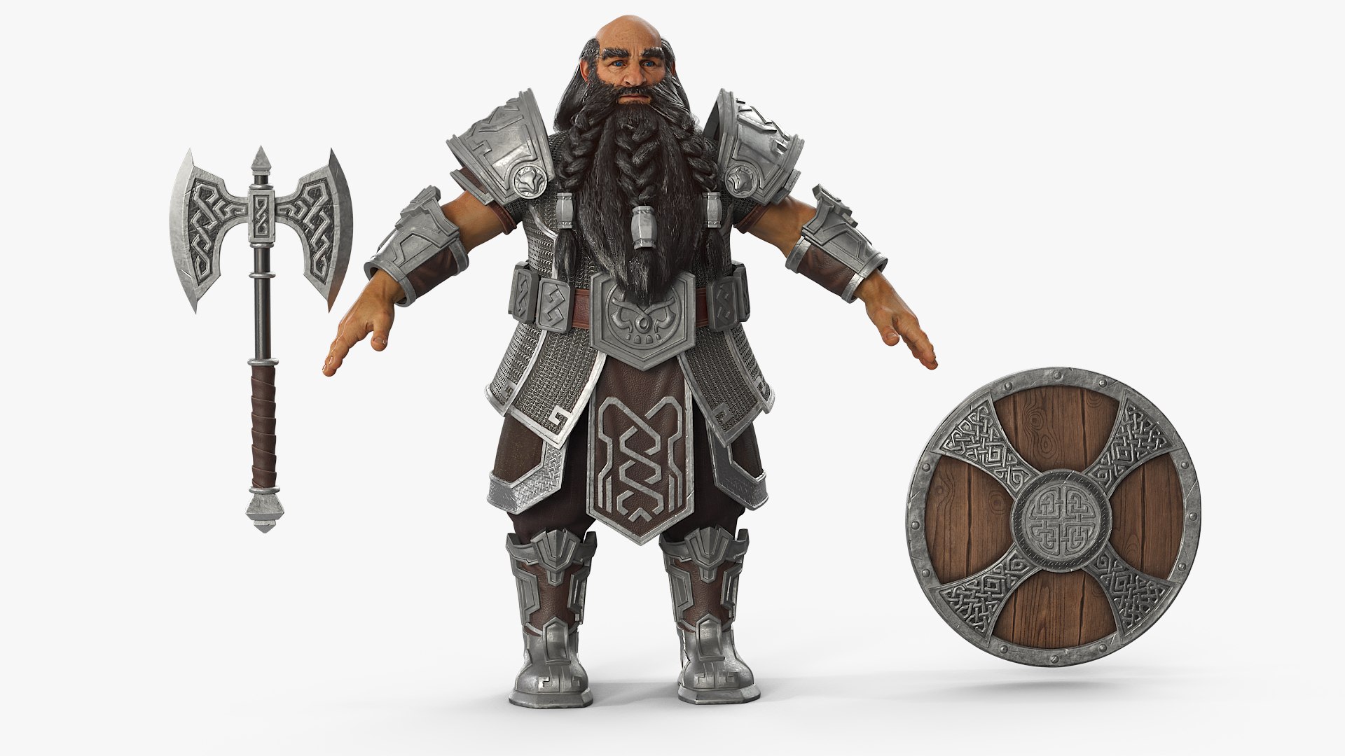 Fantasy Dwarf Character In Chainmail 3D Model - TurboSquid 2392366