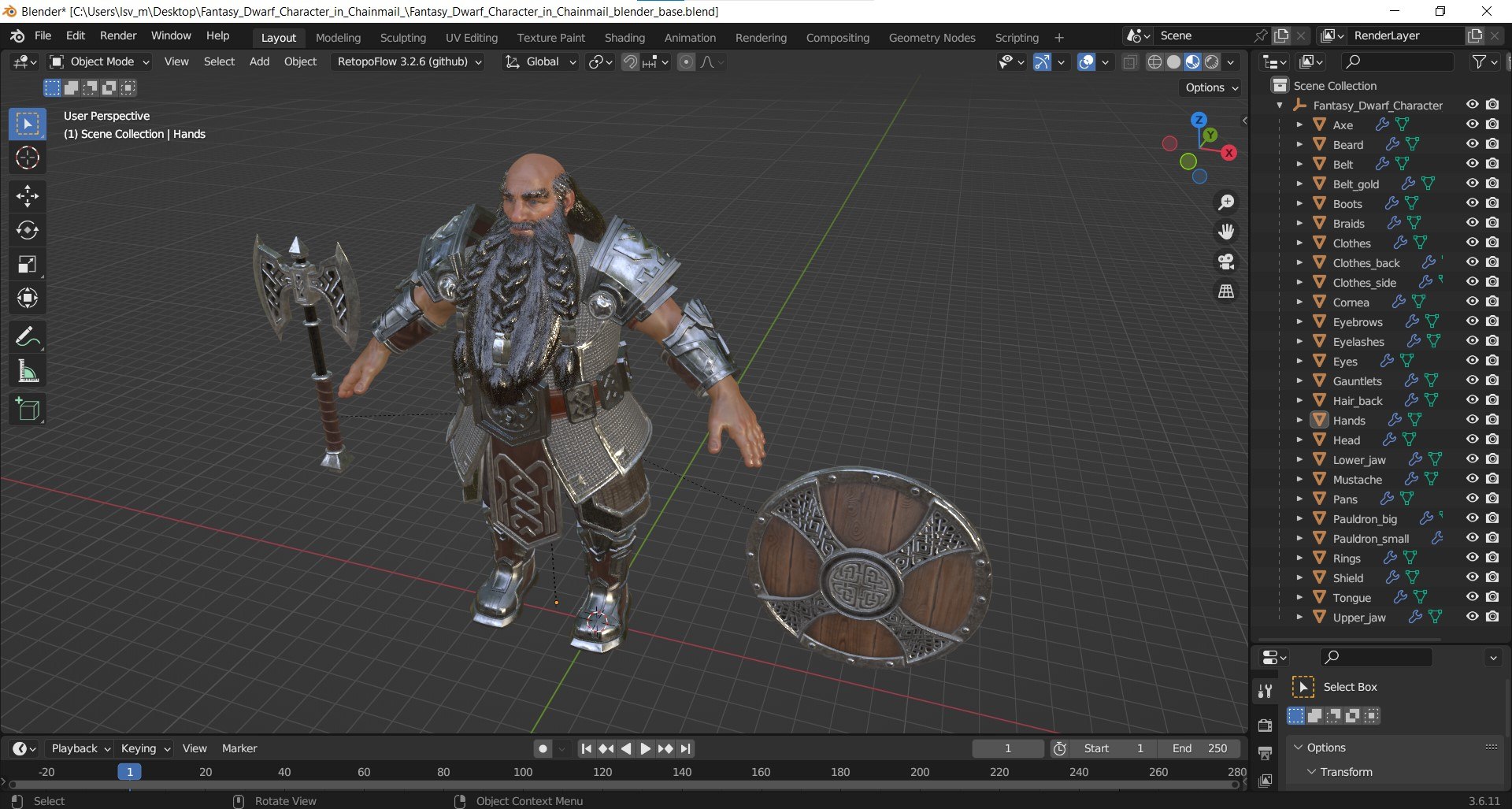 Fantasy Dwarf Character In Chainmail 3D Model - TurboSquid 2392366