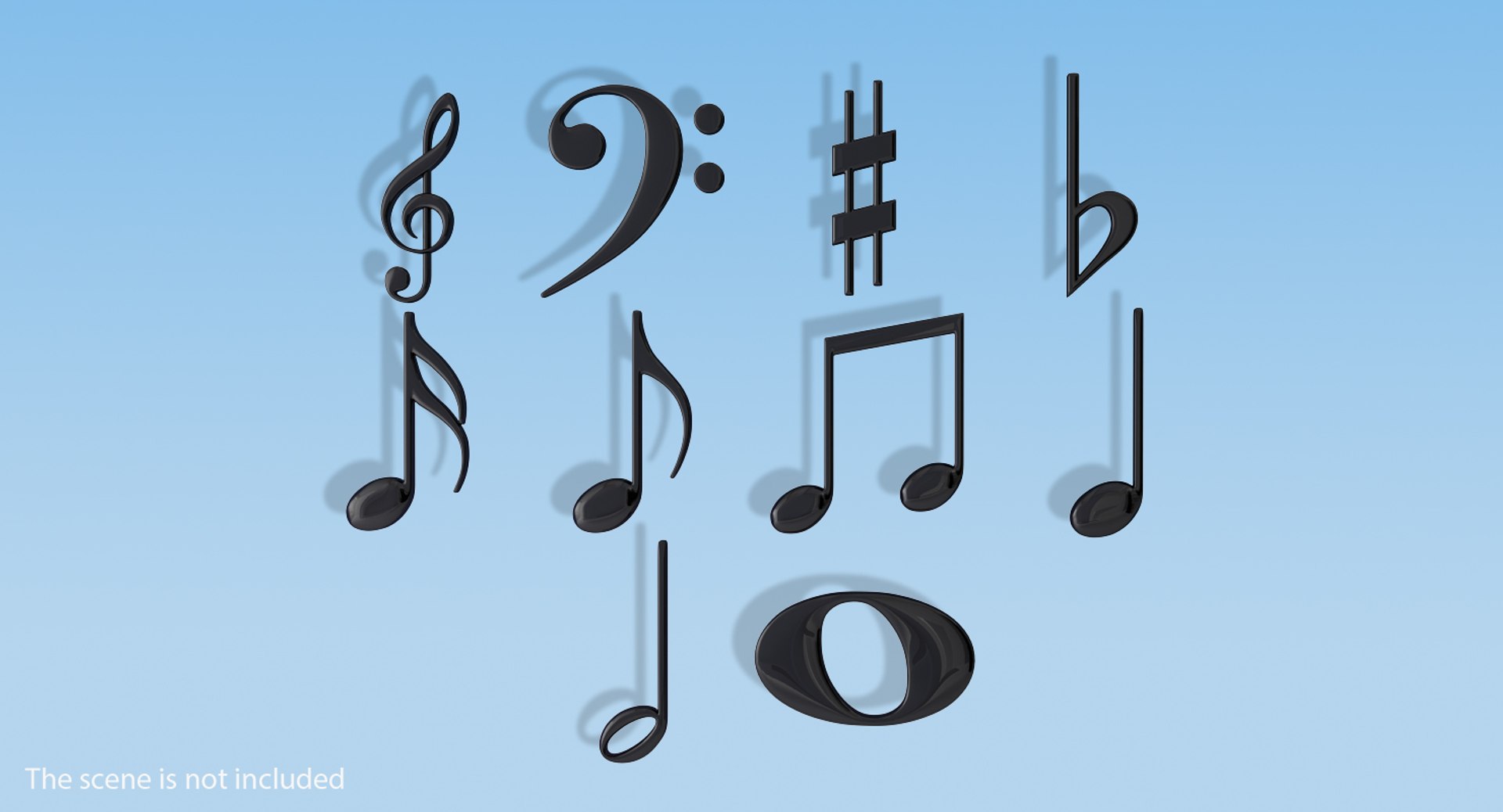 Plastic Musical Notes 3D Model - TurboSquid 1434534