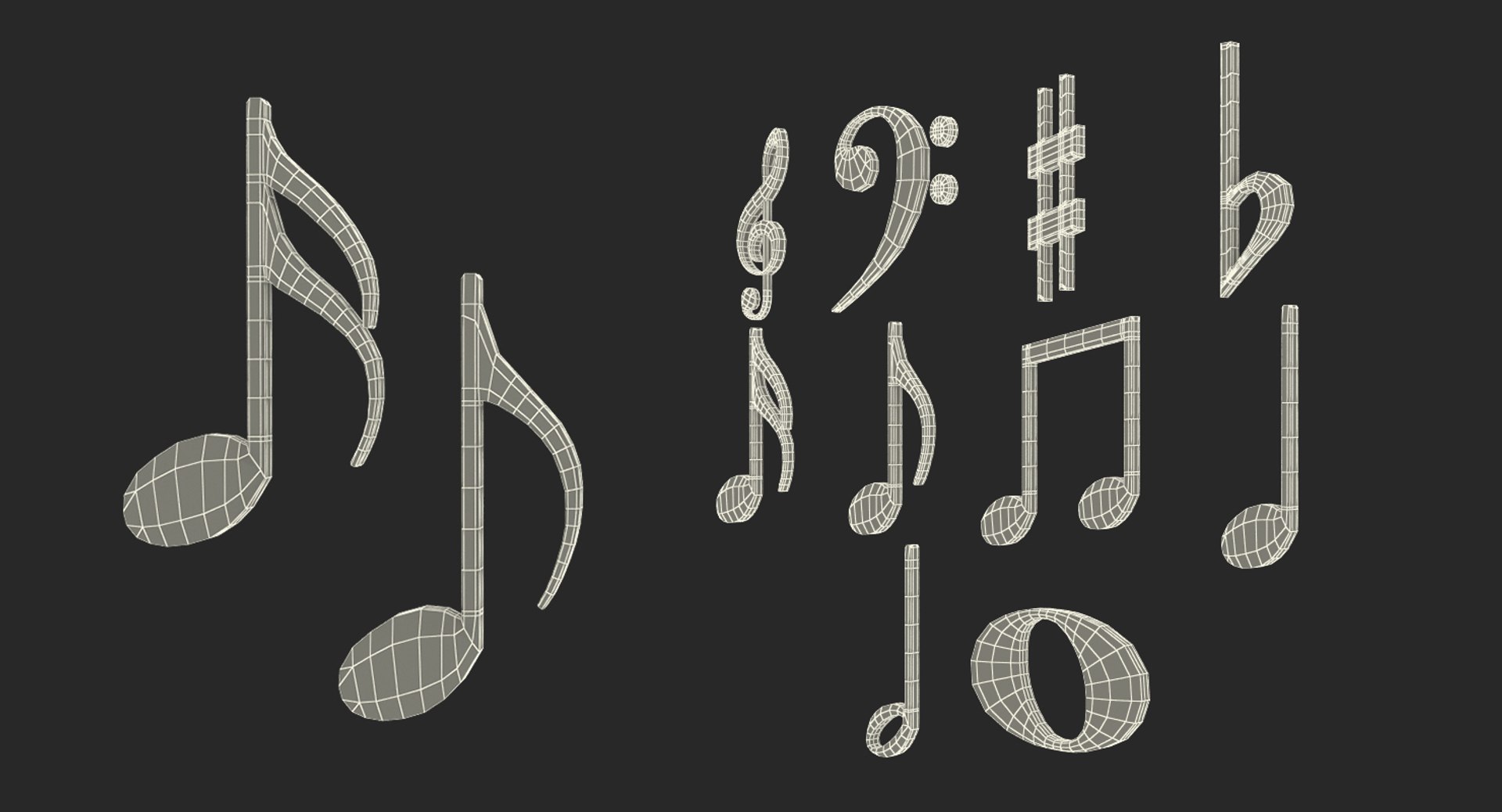 Plastic Musical Notes 3D Model - TurboSquid 1434534