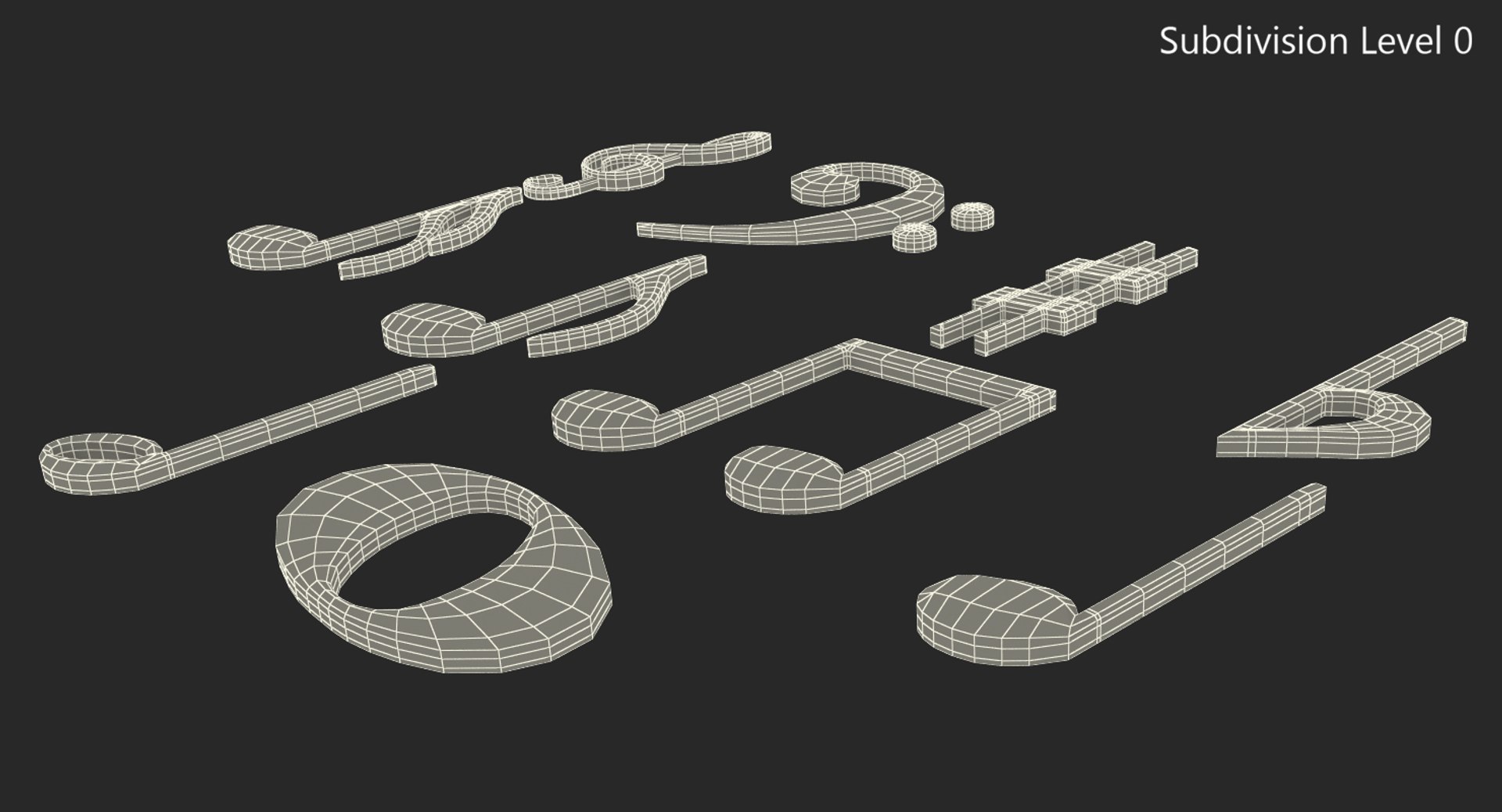 Plastic Musical Notes 3D Model - TurboSquid 1434534