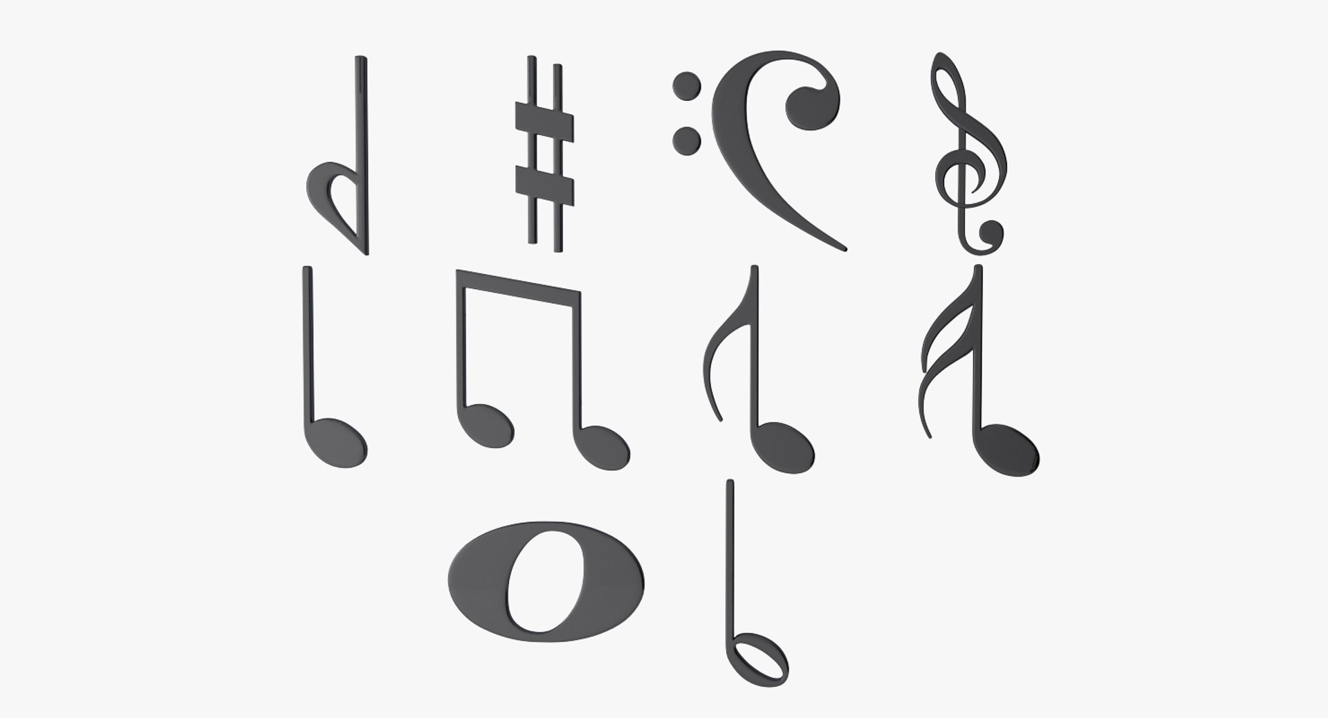 Plastic Musical Notes 3D Model - TurboSquid 1434534