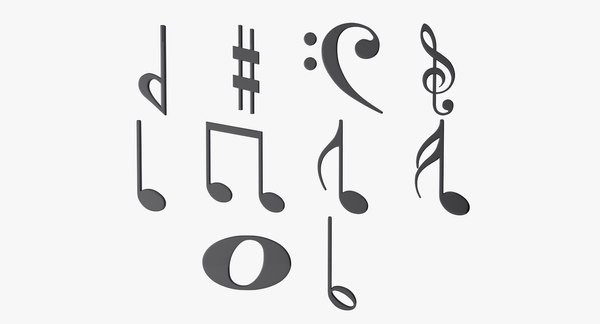 Plastic musical notes 3D model - TurboSquid 1434534