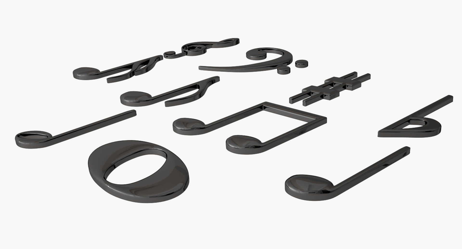 Plastic Musical Notes 3D Model - TurboSquid 1434534