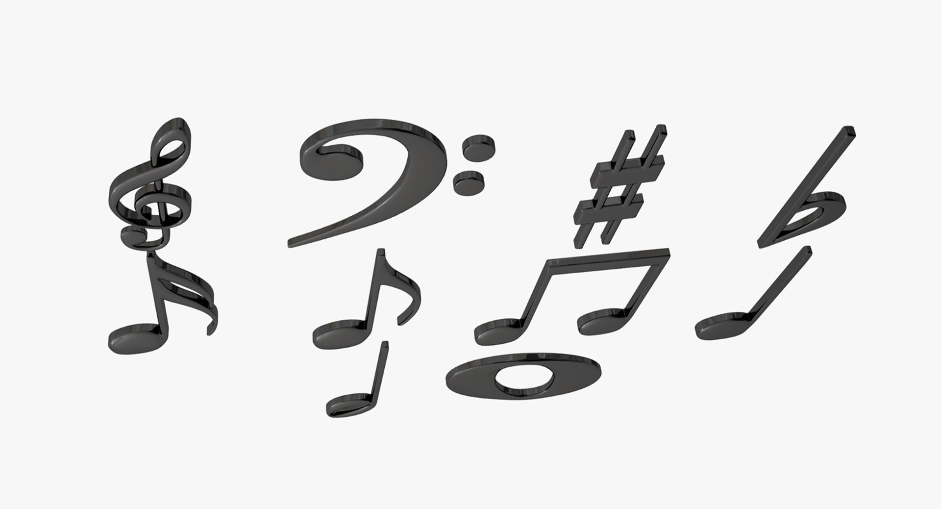 Plastic Musical Notes 3D Model - TurboSquid 1434534