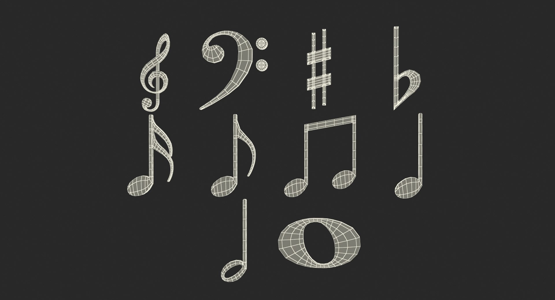 Plastic Musical Notes 3D Model - TurboSquid 1434534