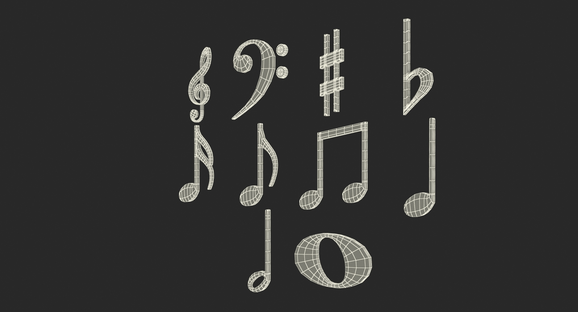 Plastic Musical Notes 3D Model - TurboSquid 1434534