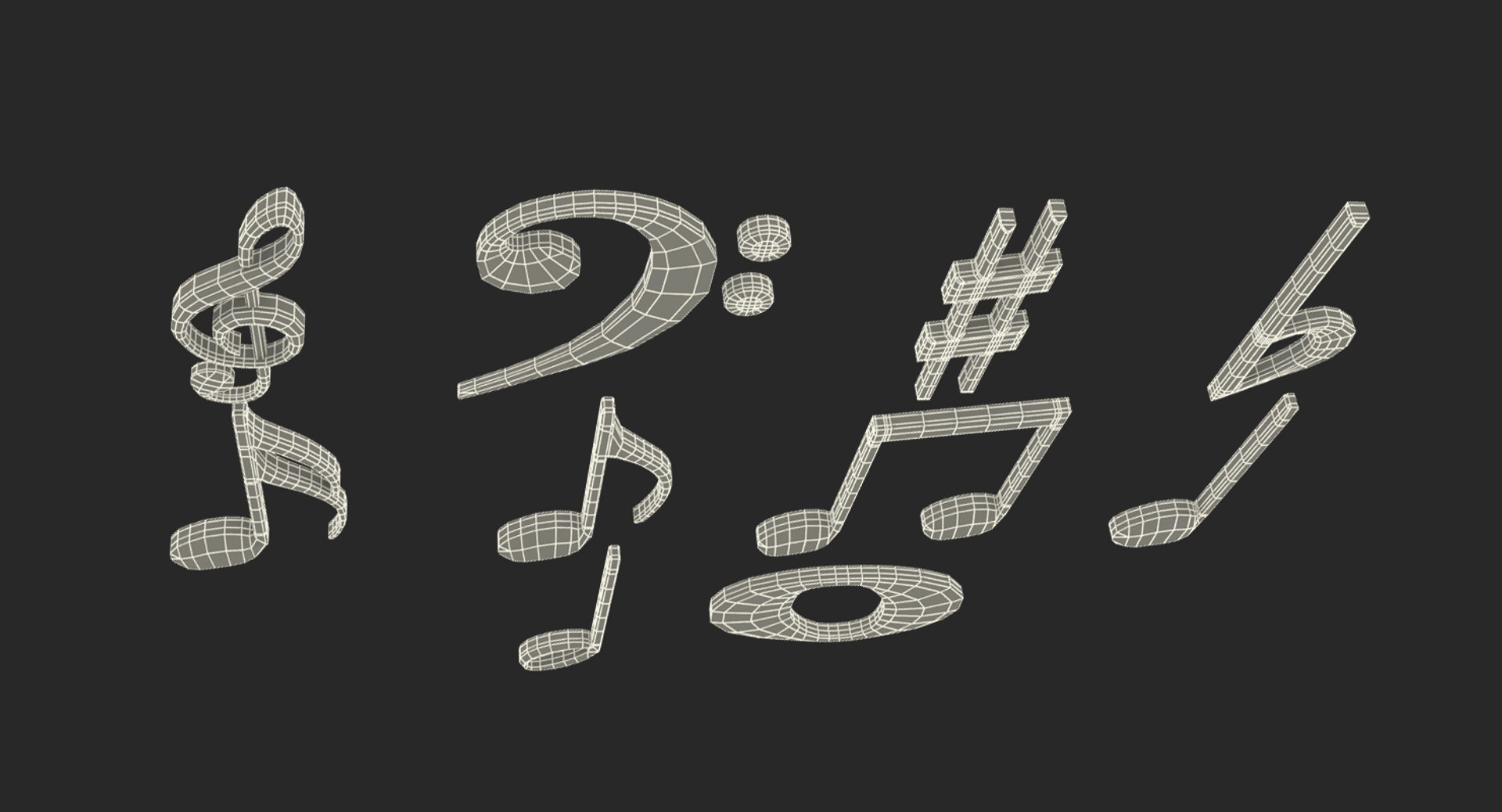 Plastic Musical Notes 3D Model - TurboSquid 1434534