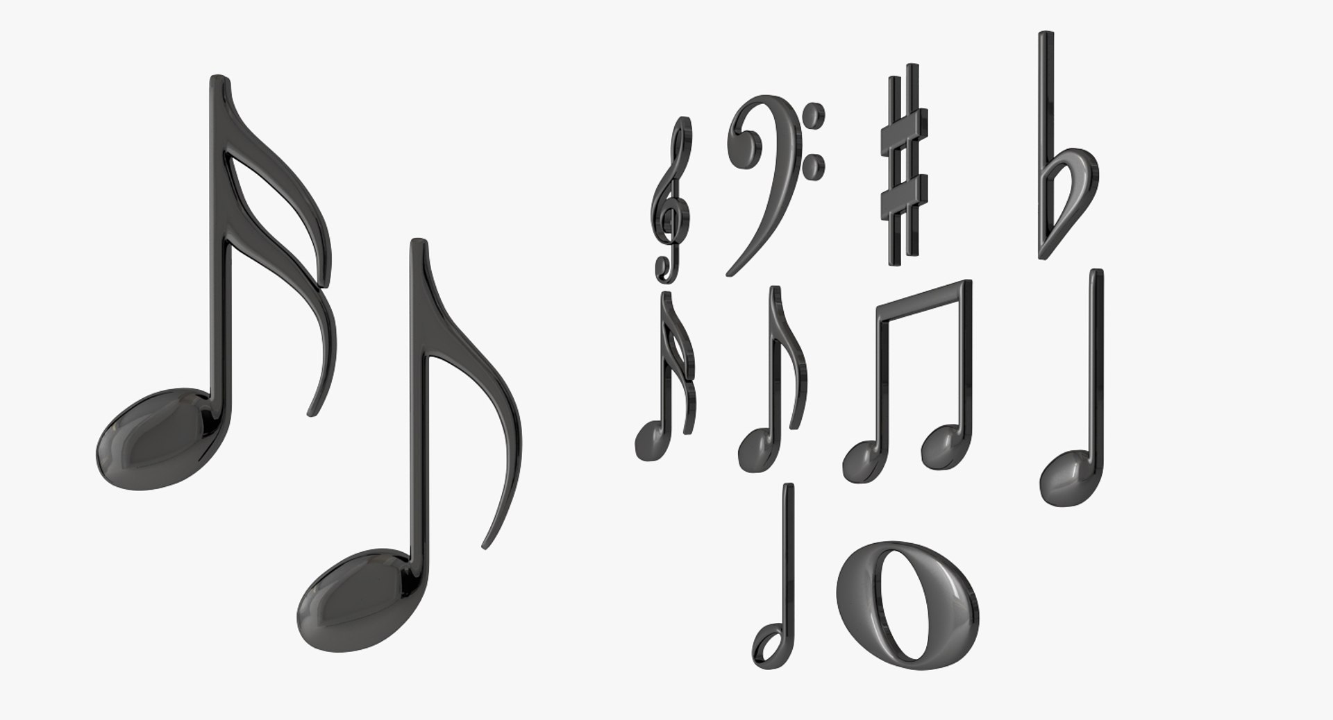 Plastic Musical Notes 3D Model - TurboSquid 1434534