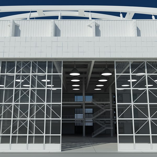 large architectural interior 3d max