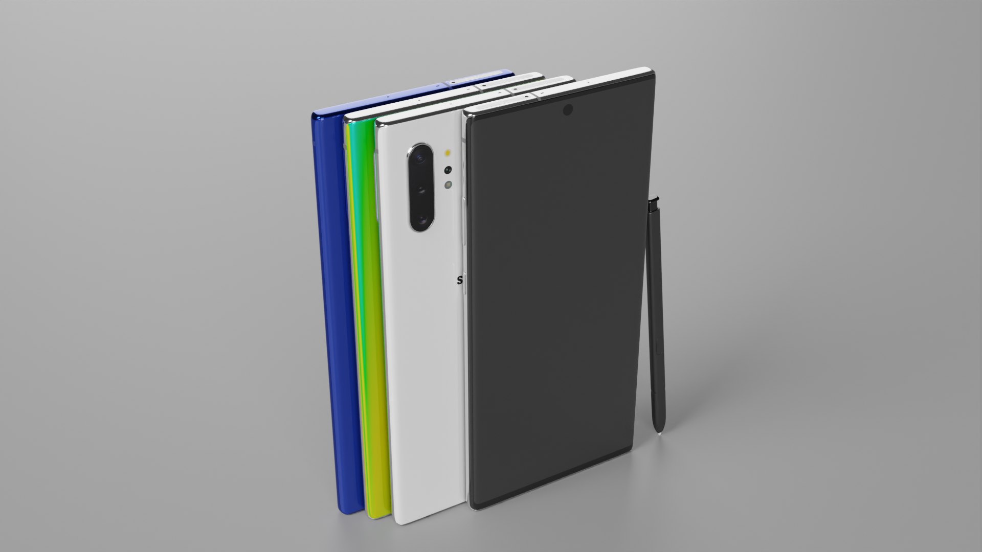 3D Samsung Galaxy Note 10 Plus All Colors - TurboSquid 2052568