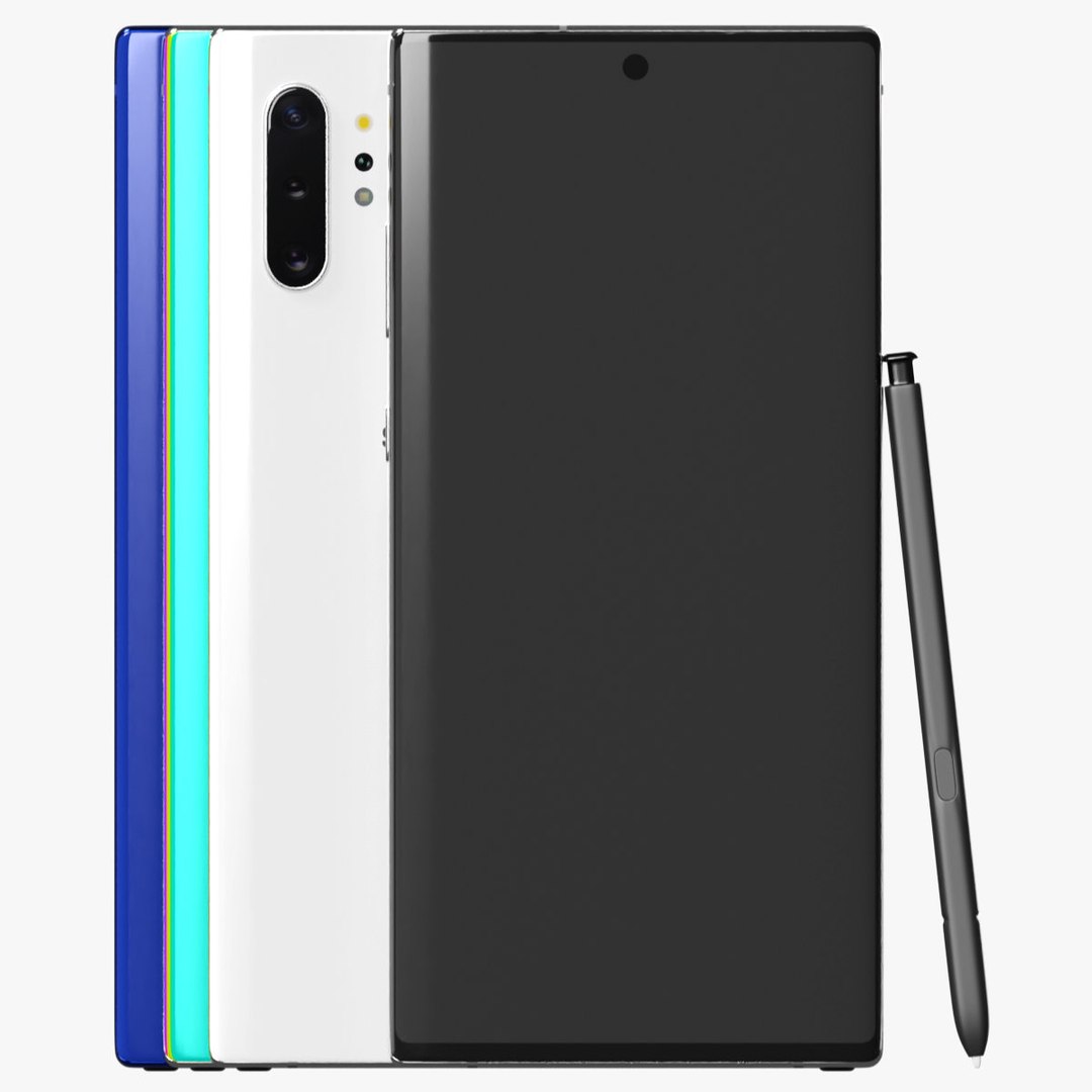 3D Samsung Galaxy Note 10 Plus All Colors - TurboSquid 2052568