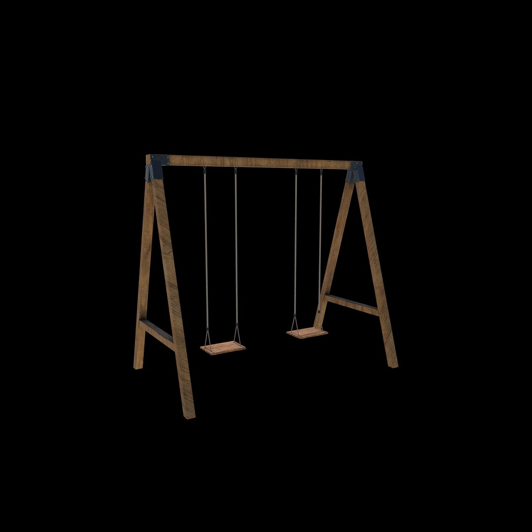 Playground Wooden Swing 3D Model 3D Model - TurboSquid 2352634