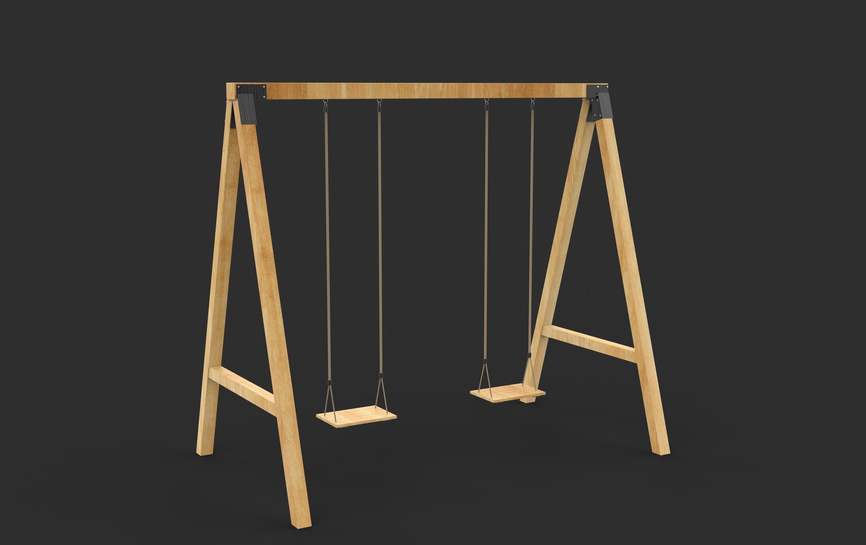 Playground Wooden Swing 3D Model 3D Model - TurboSquid 2352634