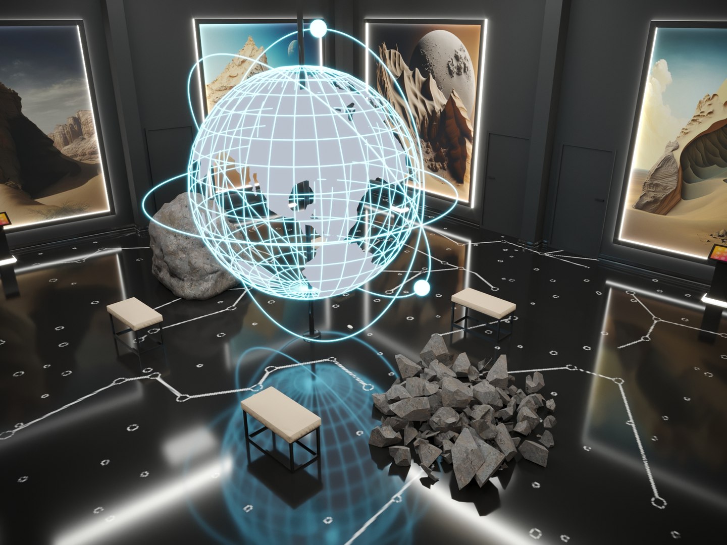 Interior Of The Museum Of Geology And Space 3D Model - TurboSquid 2177274