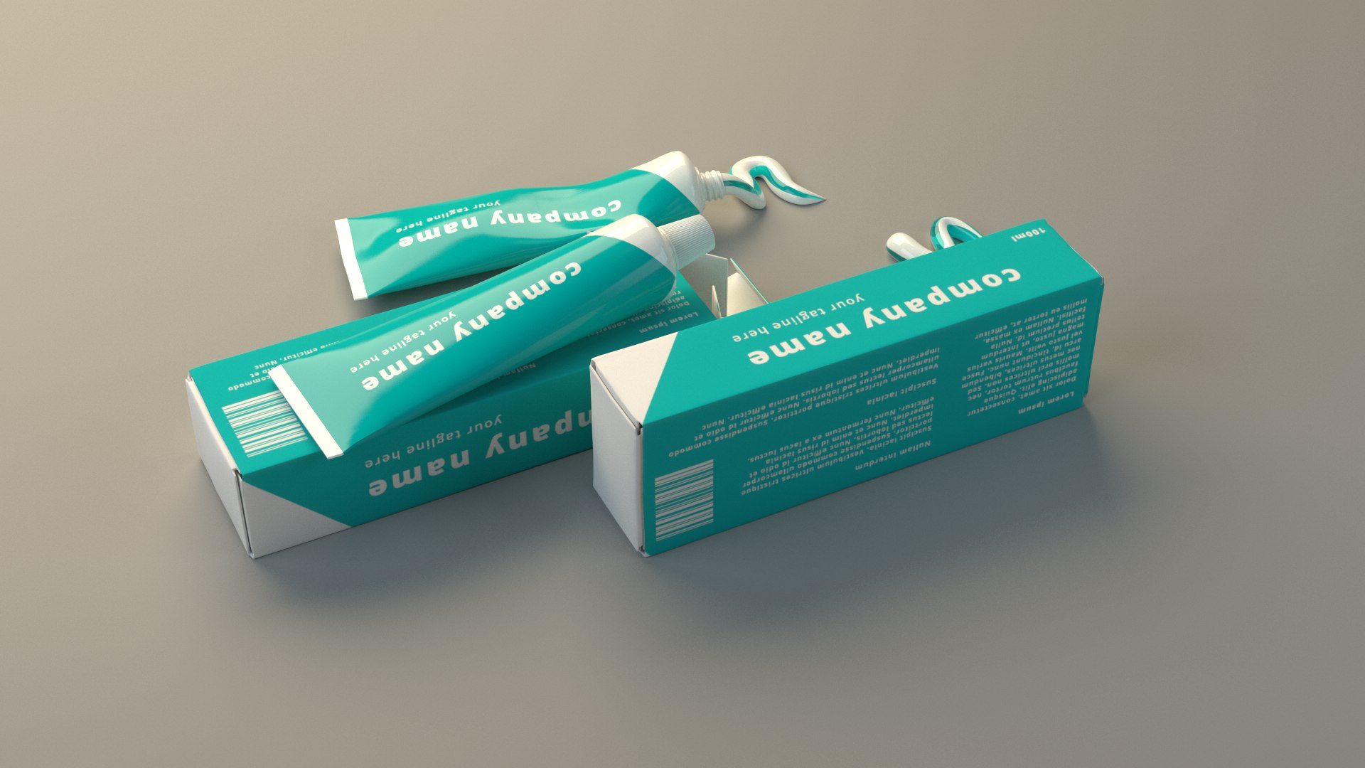 3D Toothpaste Packaging Set Paste Model - TurboSquid 1470941