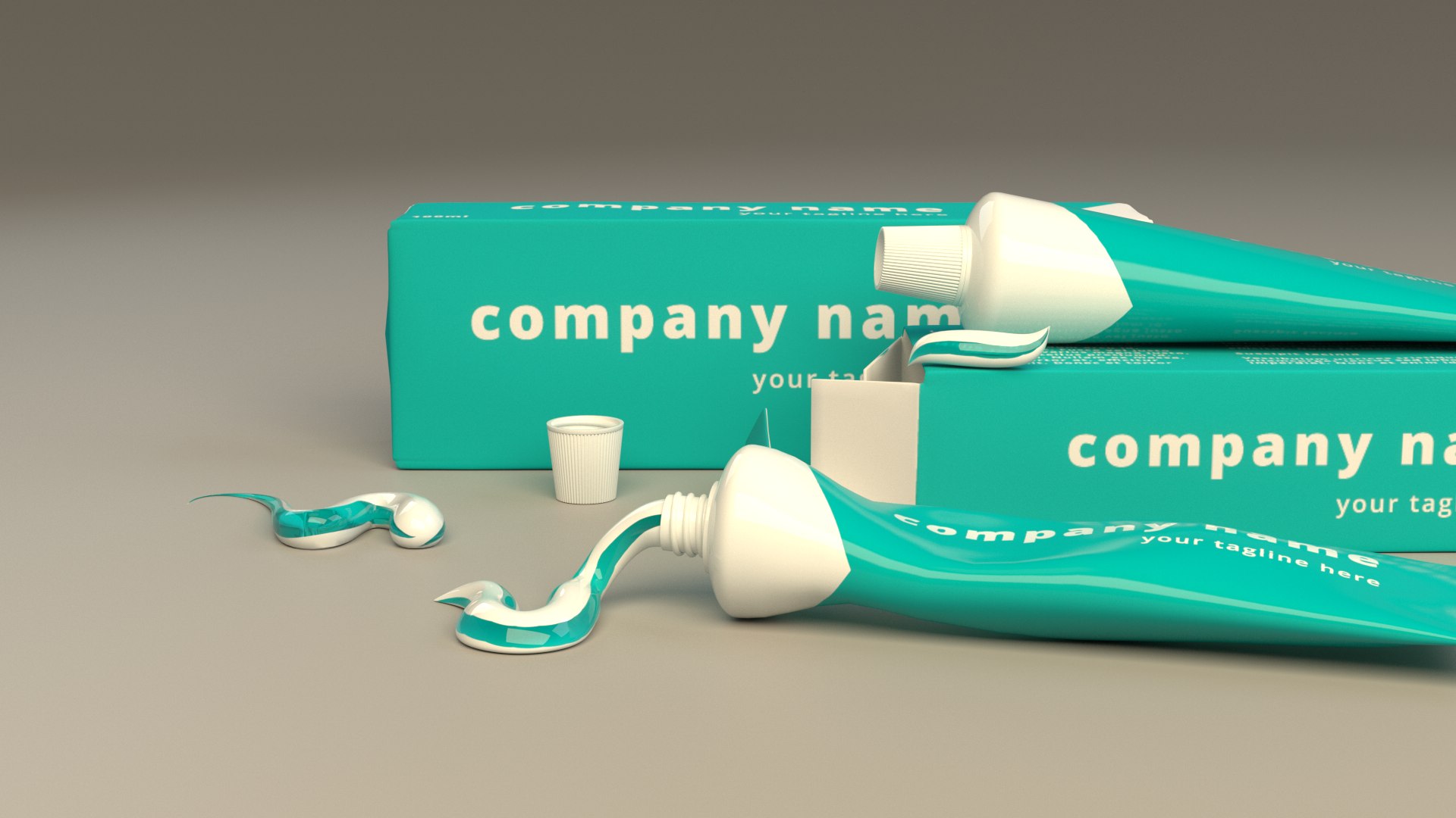 3D Toothpaste Packaging Set Paste Model - TurboSquid 1470941
