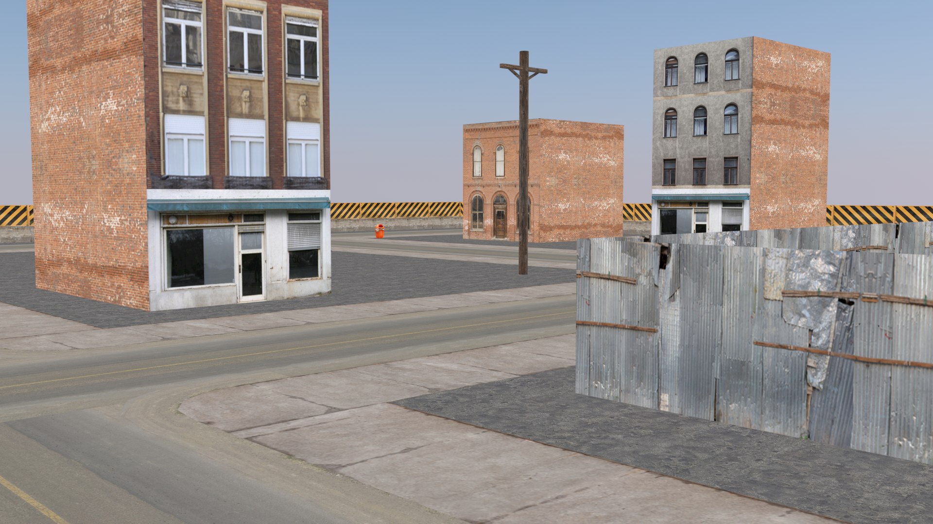 3D Small Town District Low Poly - TurboSquid 2218474