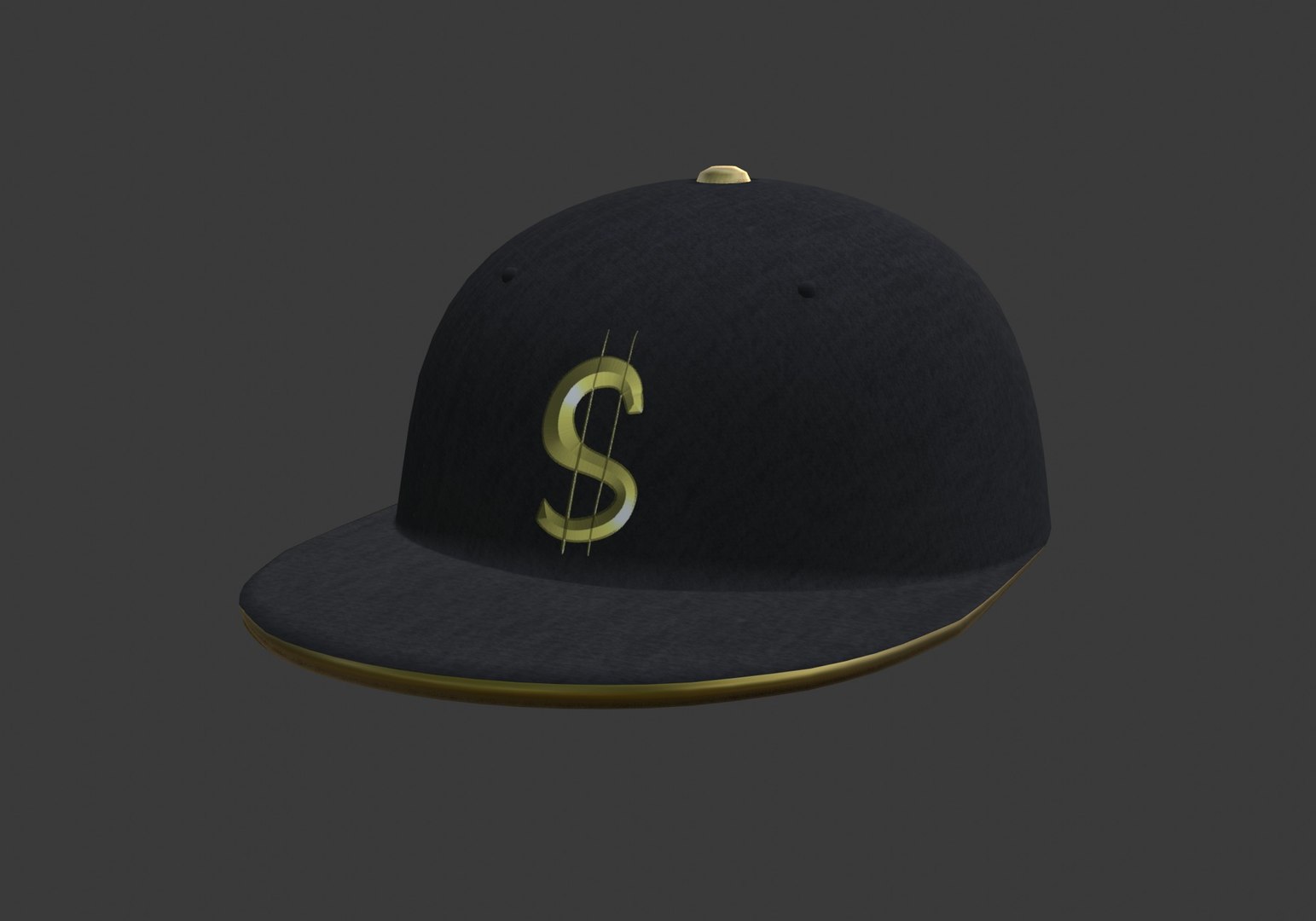 3D Black Stylistic Cap Model - TurboSquid 1893238