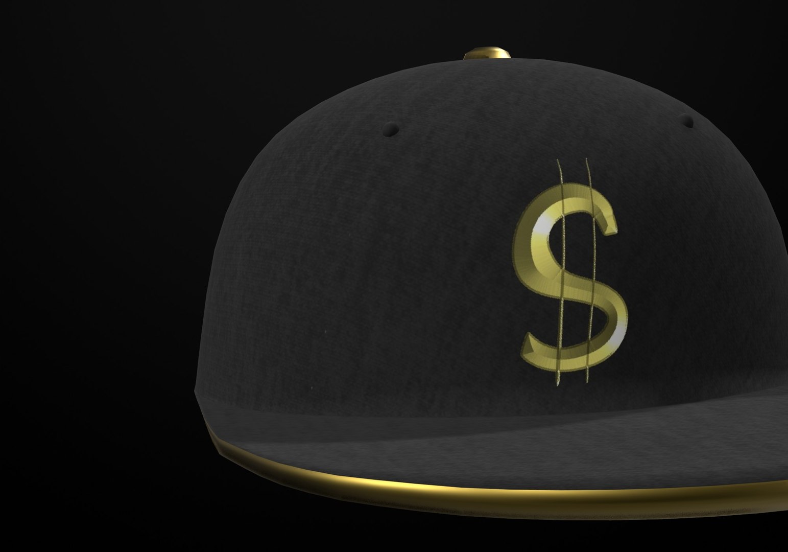 3D Black Stylistic Cap Model - TurboSquid 1893238