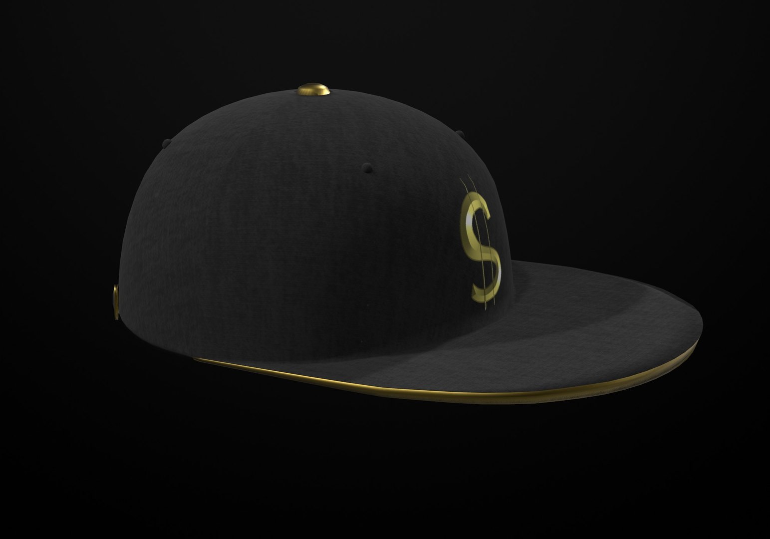 3D Black Stylistic Cap Model - TurboSquid 1893238
