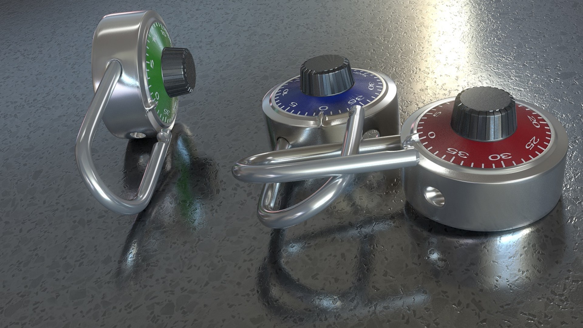 3d Model Combination Padlock Lock