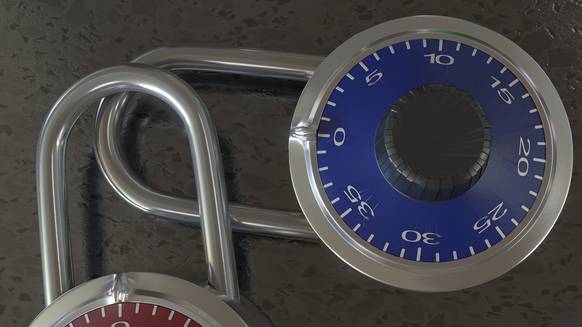 3d Model Combination Padlock Lock