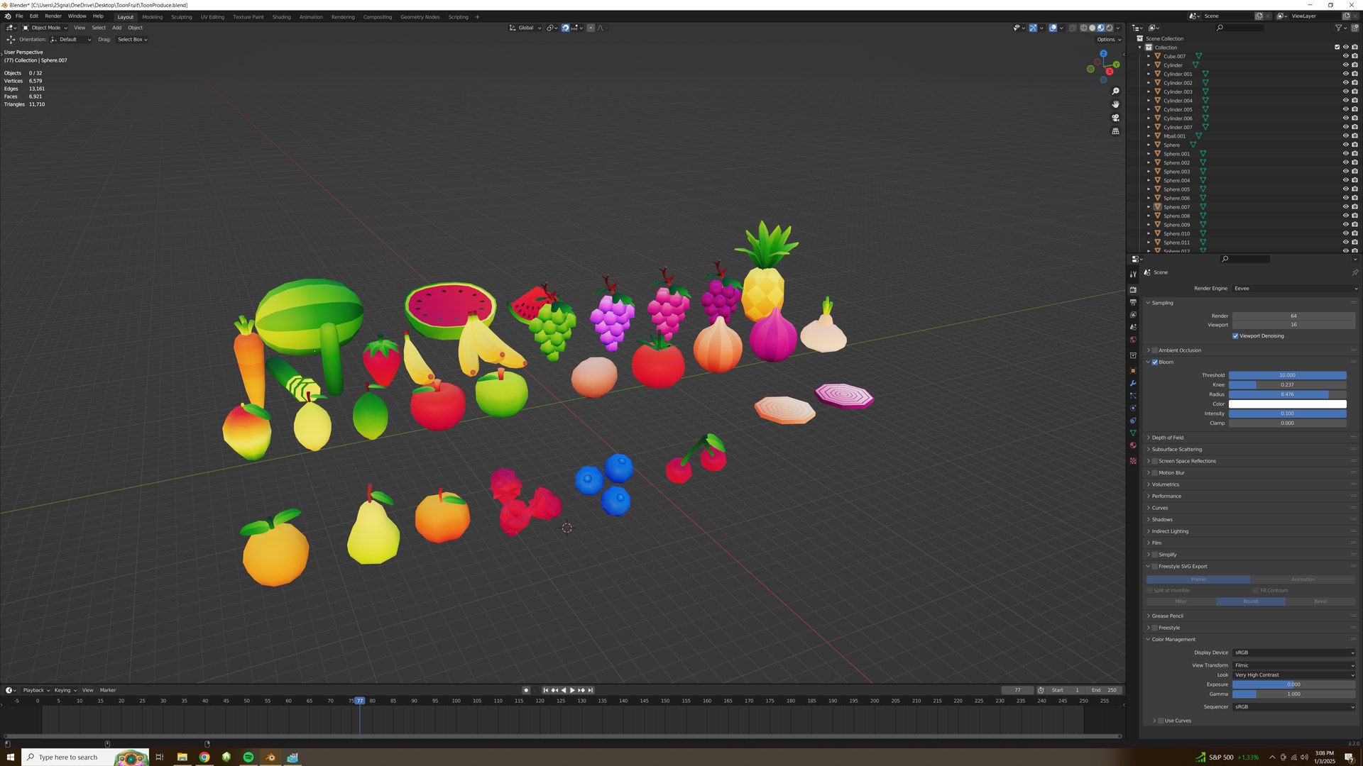 Free Low Poly Cartoony Fruit Produce Pack 32 Pieces Free Low-poly 3D Model Model - TurboSquid ...